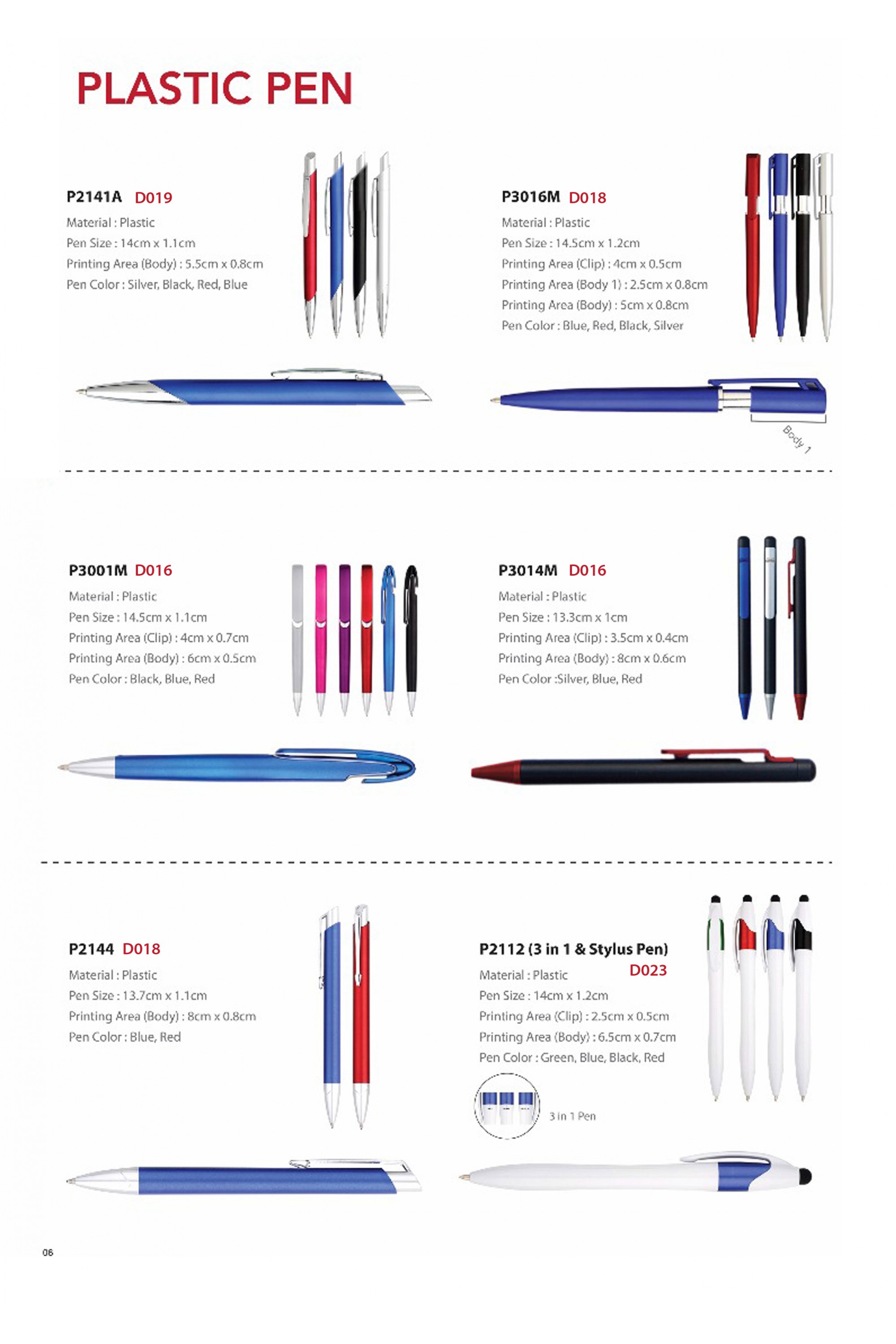 1) Pen Catalogue
